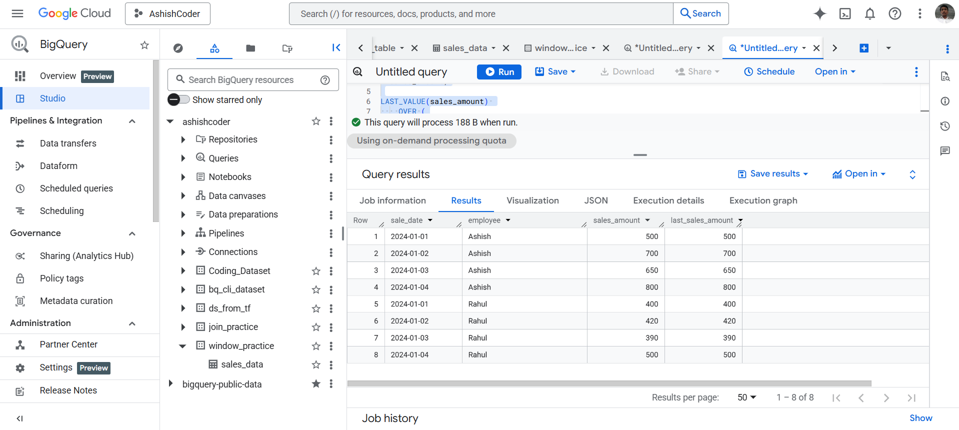 LAST_VALUE() function in BigQuery - Ashish Coder
